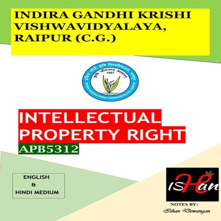 INTELLECTUAL PROPERTY RIGHT APB 5312 NOTES | PDF