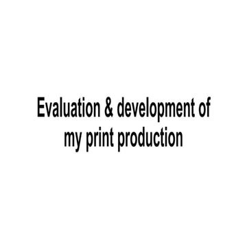 Print production draft evaluation | PPTX