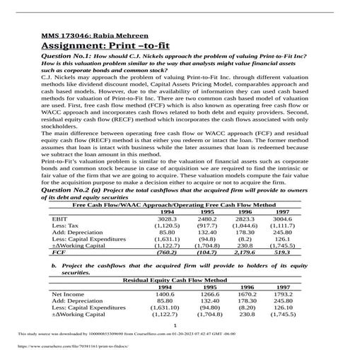 print-to-fit case study of Finance Solution | PDF