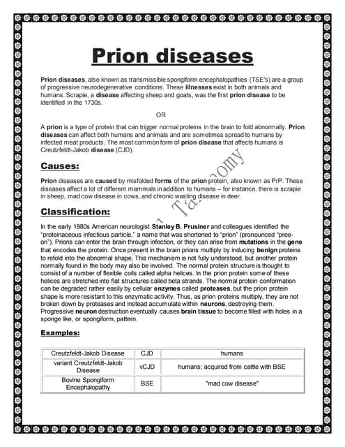Prions and diseases | PPT