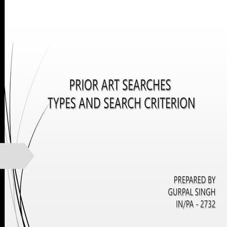 PRIOR ART SEARCHES | PPTX