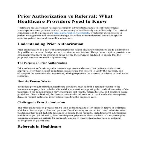 Prior Authorization vs Referral: What Healthcare Providers Need to Know ...