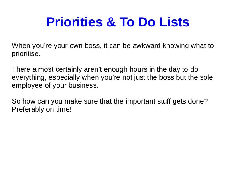 Setting Priorities and Using To-Do Lists in your Internet Marketing