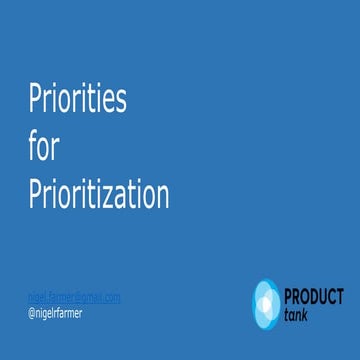 Priorities for Prioritization | PPT