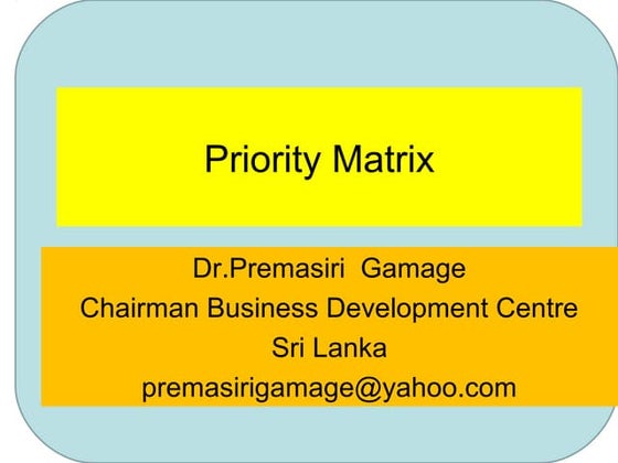 Priority matrix | PDF