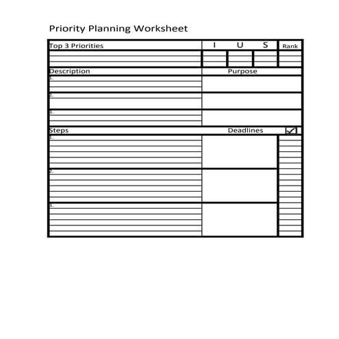 Priority Planning Worksheet | XLS
