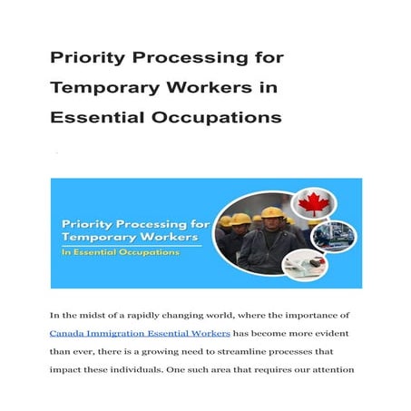 Priority Processing for Temporary Workers in Essential Occupations.pdf | Medical Health