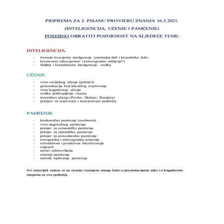 Priprema za 2. pisanu provjeru znanja | DOCX