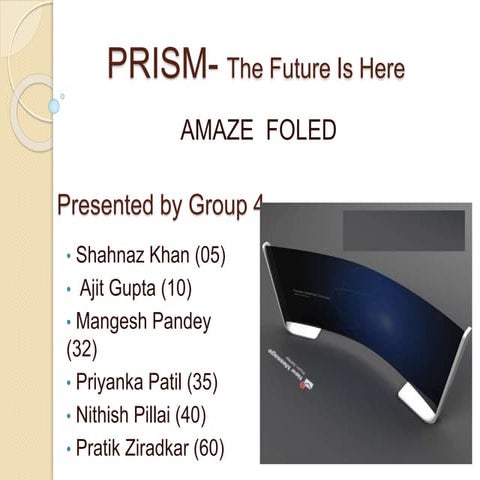 Marketing of a New Product - Prism OLED TV | PPT