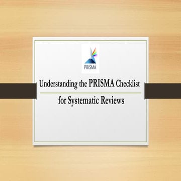 PRISMA Checklist and Flow diagram for Systematic reviews and Meta ...