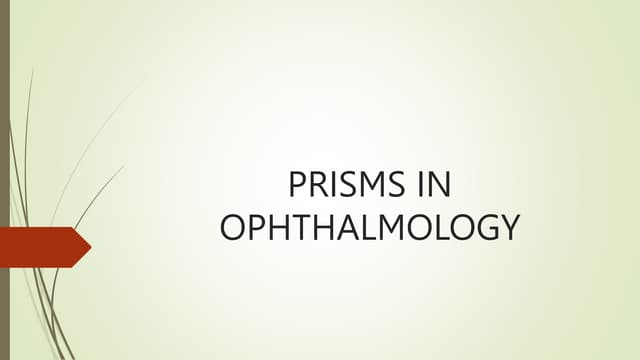 Measurement of optical center of ophthalmic lenses | PPTX