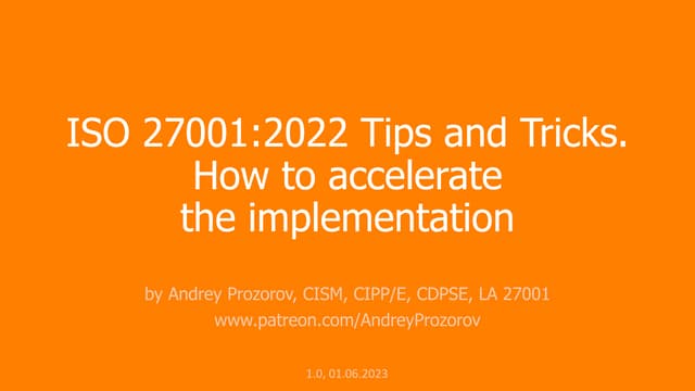 ISO 27005:2022 Overview 221028.pdf | Information and Network Security ...