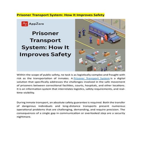 Prisoner Transport System: How It Improves Safety | PDF