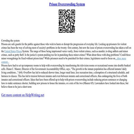 Prison Overcrowding System Ppt