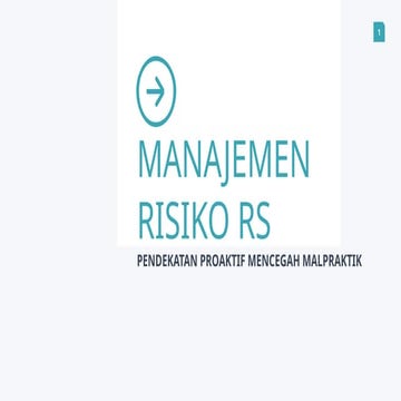 Manajemen Risiko RS - Pendekatan Proaktif Mencegah Malpraktik | PPTX