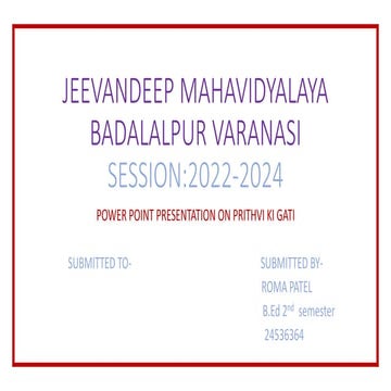 Prithvi ki gati b.ed.pptx