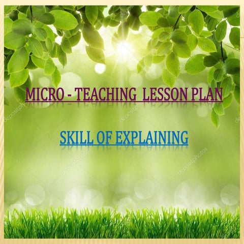 Presentation of lesson plan | PPT