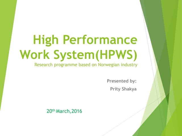 High performance work system (hpws) | PPTX