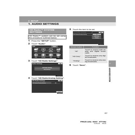 2012 Toyota Prius Audio System | PDF | Technology & Computing