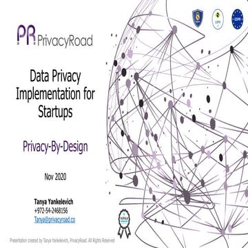 Privacy-by-design for Startups - why, what and how | PDF