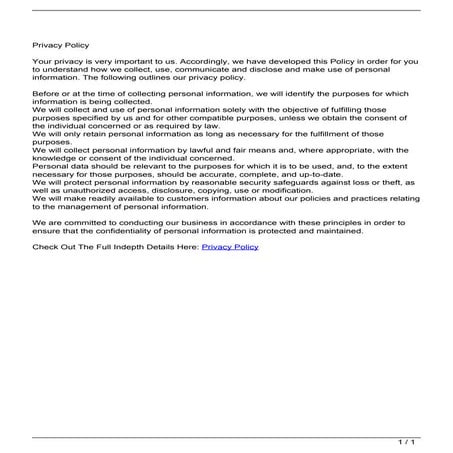 Privacy Policy | PDF