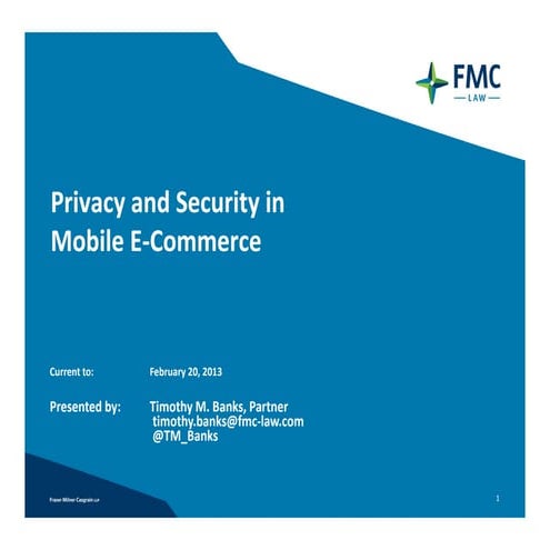 Privacy and Security in Mobile E-Commerce | PPT