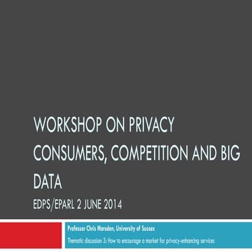 Privacy, prosumer law & competition workshop, 2 June EDPS | PPT