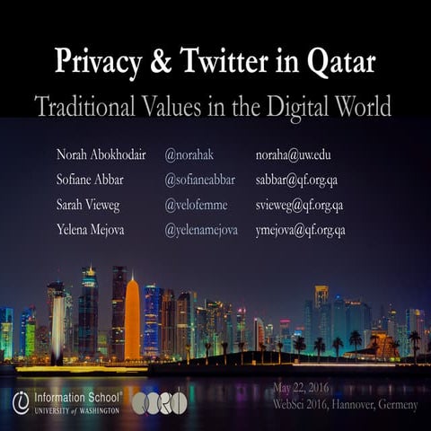 Privacy and Twitter in Qatar: Traditional Values in the Digital World | PDF