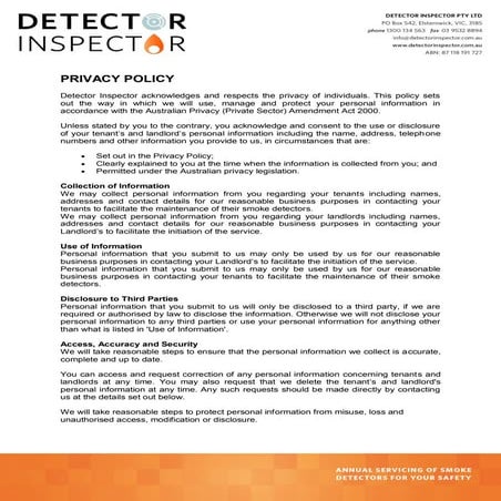 Privacy policy | PDF | Home Security | Home & Garden