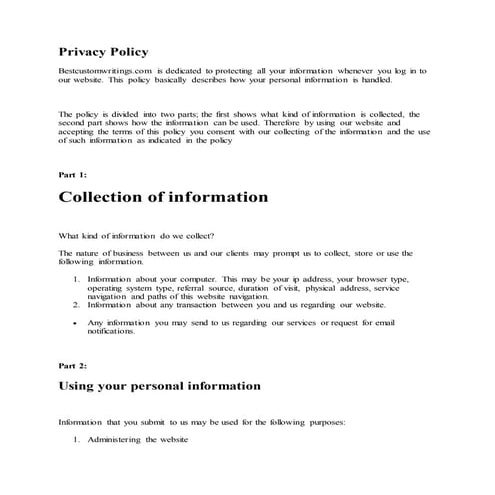 Privacy policy | PDF