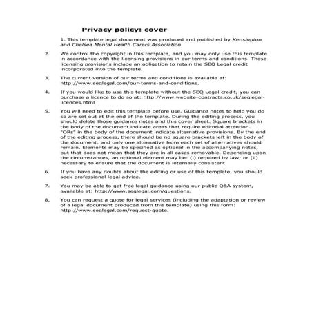 Privacy Policy Template | DOC