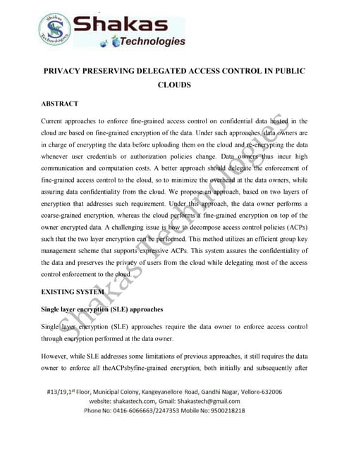 Privacy preserving delegated access control in public clouds | PDF