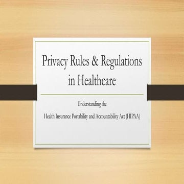 HIPAA and Confidentiality | PPTX