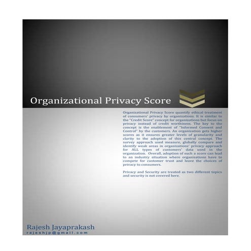Privacy Score for Organizations - A Whitepaper | PDF