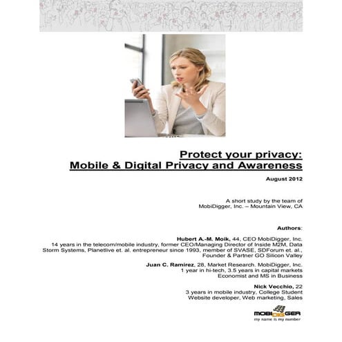 Mobile Privacy and Security - Study by Mobidigger | PDF