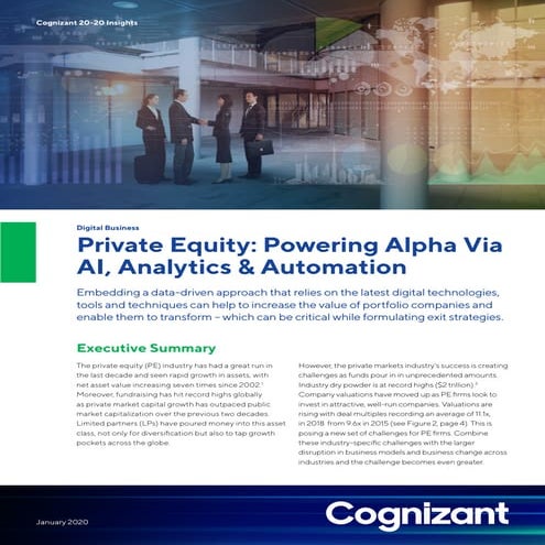Private Equity: Powering Alpha Via AI, Analytics & Automation | PDF