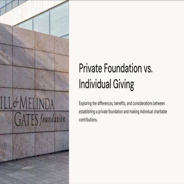 Private Foundation vs. Individual Giving | PDF