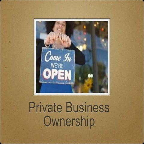 Private Business Ownership | PPT