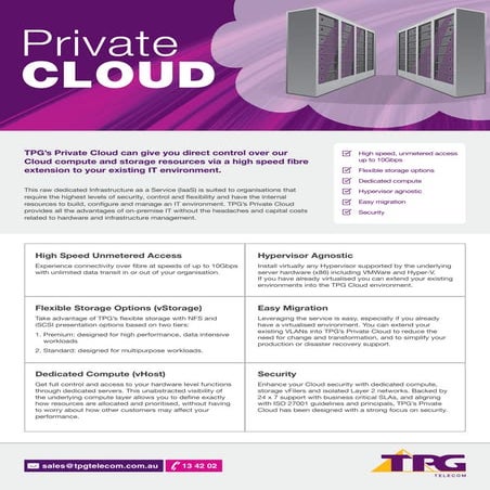 TPG private cloud with dedicated blade servers | PDF