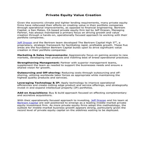 Private equity value creation | DOC