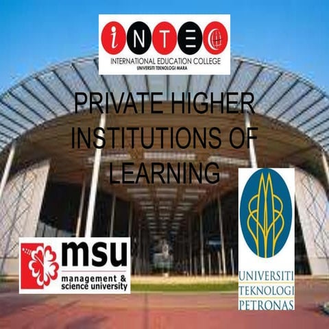 Private higher institutions of learning | PPT