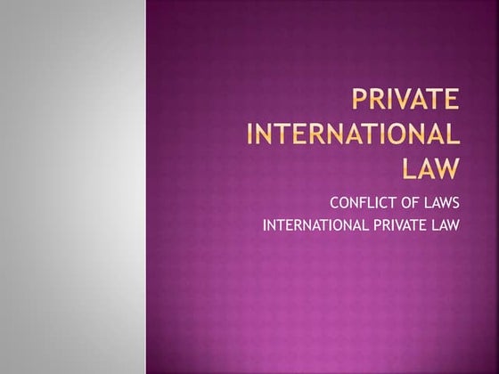 Contracts in Private International Law | PPTX | Business | Business and ...