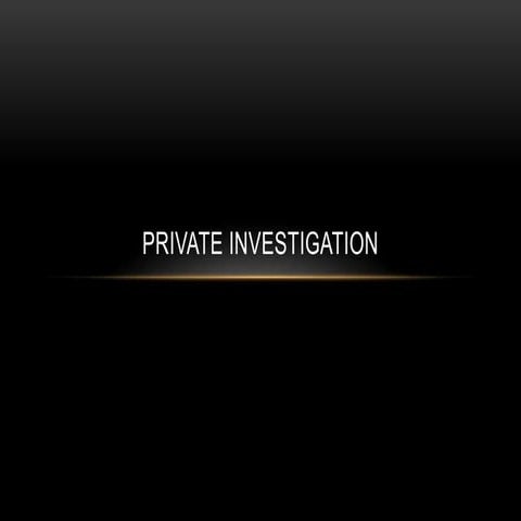 Private Investigation | PPT