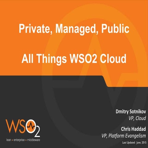 Private, Managed, Public - All Things WSO2 Cloud | PPT