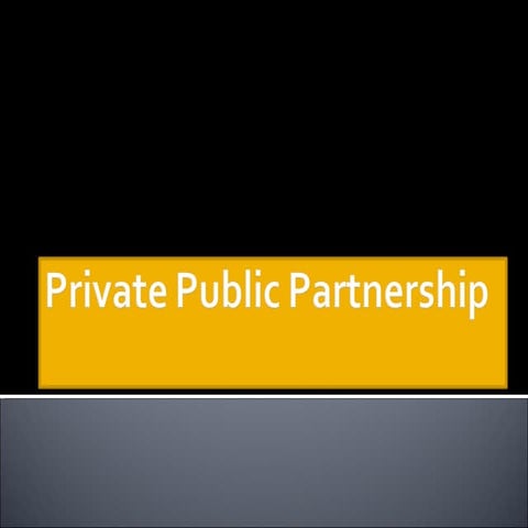Private public partnership | PPT