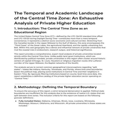 Private Universities in US Central Time Zone | PDF