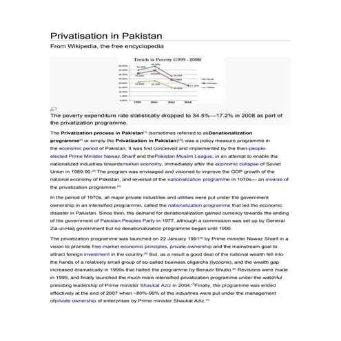 Privatisation in pakistan | DOC