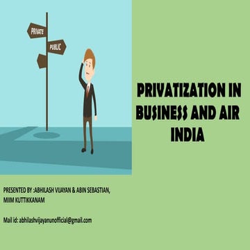 Privatization in business and air india | PDF