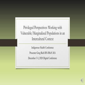 Privileged perspectives working with vulnerable marginalized ...