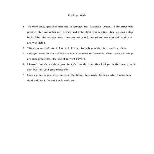 Privilege walk | DOCX